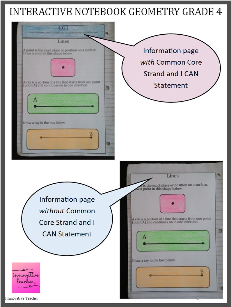 Interactive Math Notebook Geometry Gr 4 - CCSS - Etsy