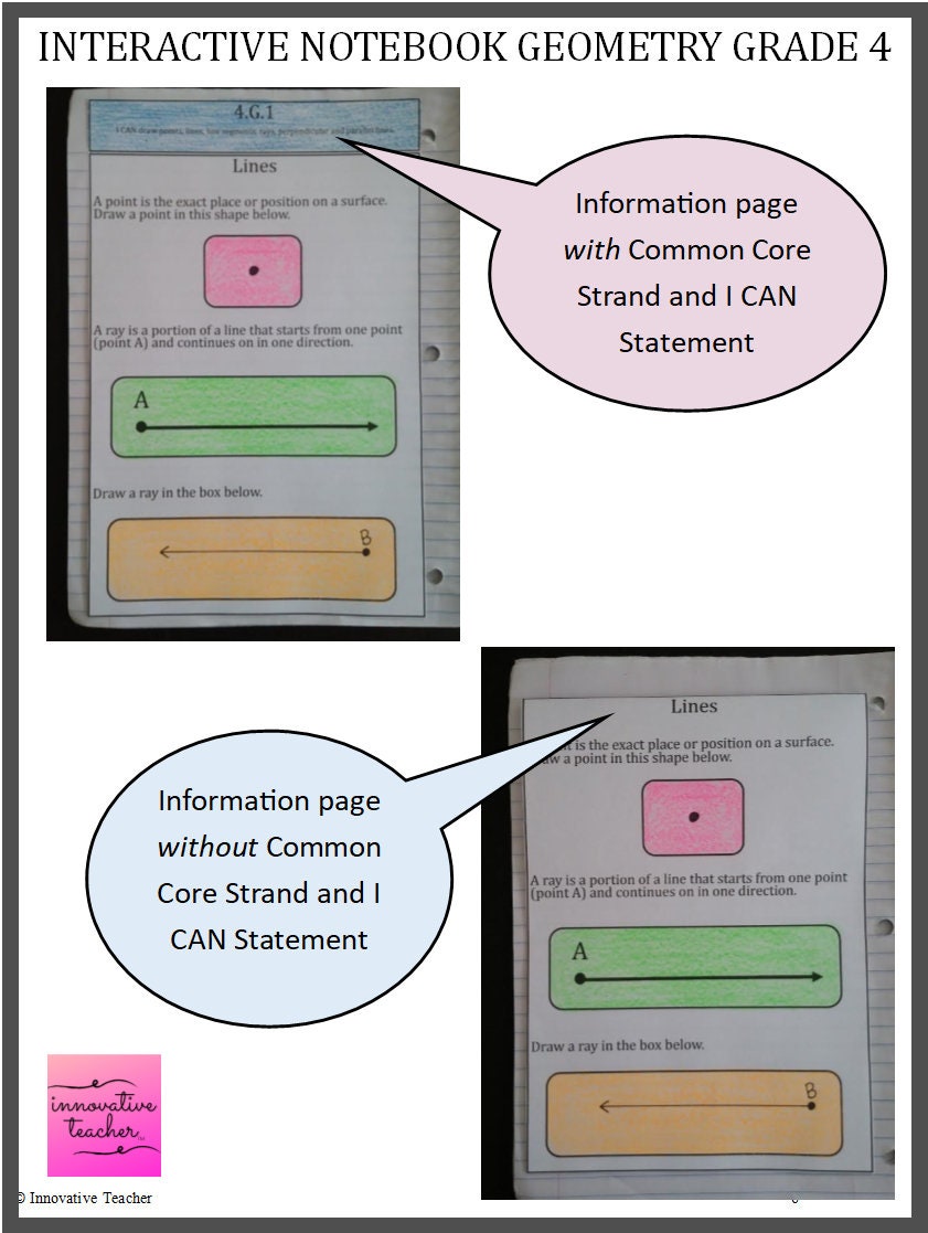 Interactive Math Notebook Geometry Gr 4 - CCSS - Etsy