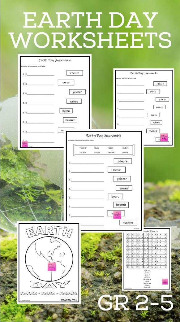 Earth Day Printable Worksheets - Etsy