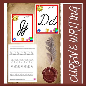 Cursive Letters Wall Classroom Decor & Worksheets | Beach Themed - Etsy