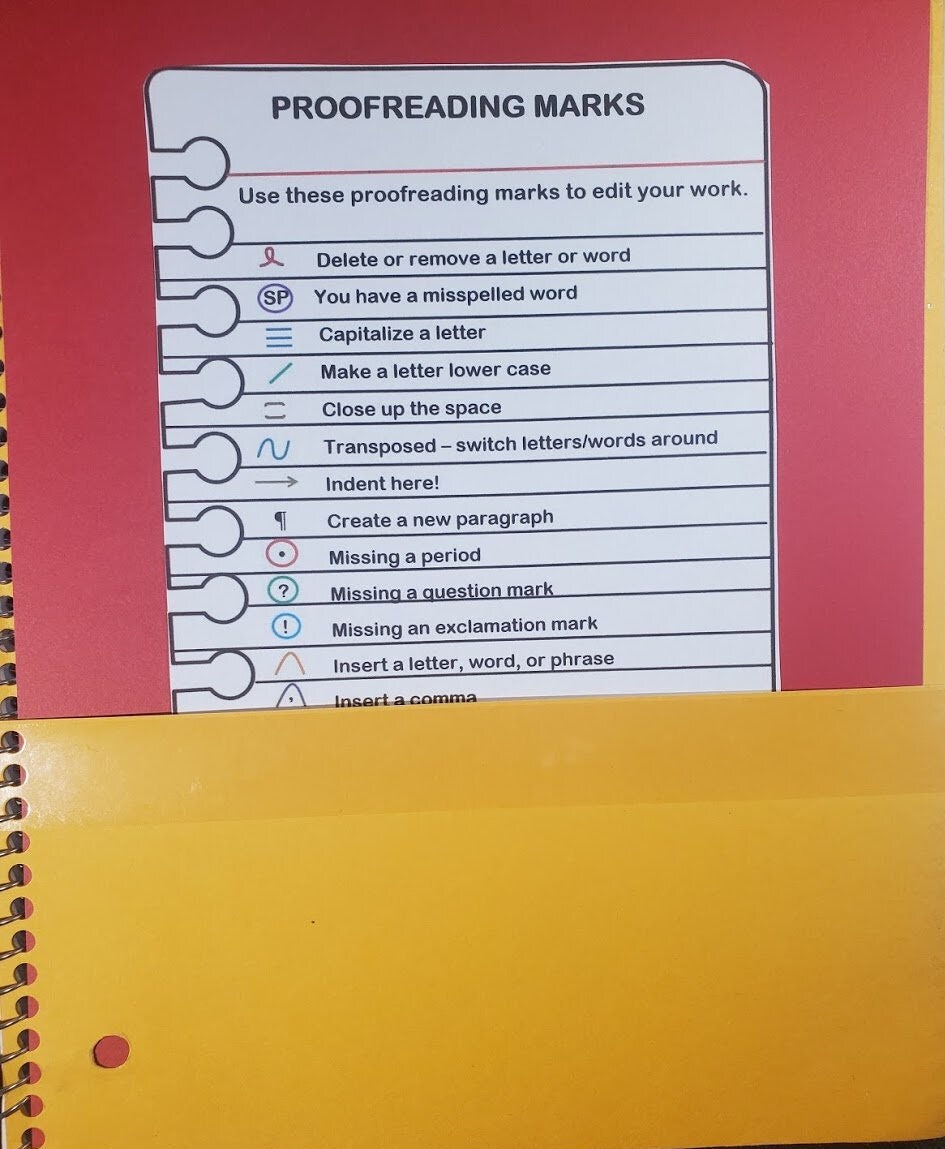 Proofreading Marks Printables | Classroom Decor - Etsy