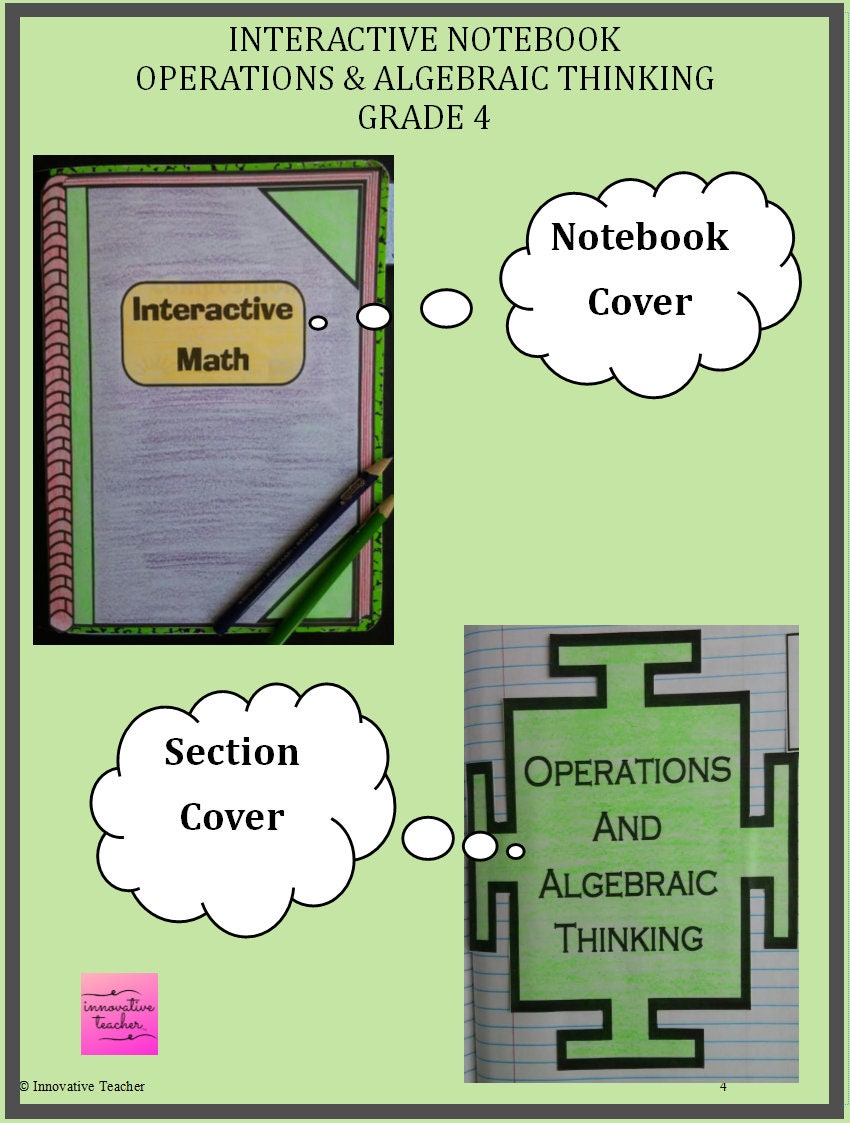 Interactive Math Notebook Gr 4 - Operations & Algebraic Thinking | CCSS ...
