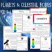 Planets and Celestial Bodies NO PREP Science Worksheets - Etsy