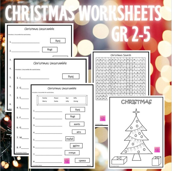 Christmas Printable Worksheets - Etsy