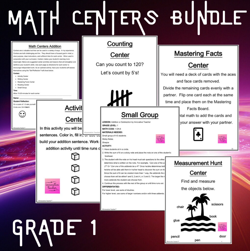 Grade 1 Math Centers BUNDLE - Etsy