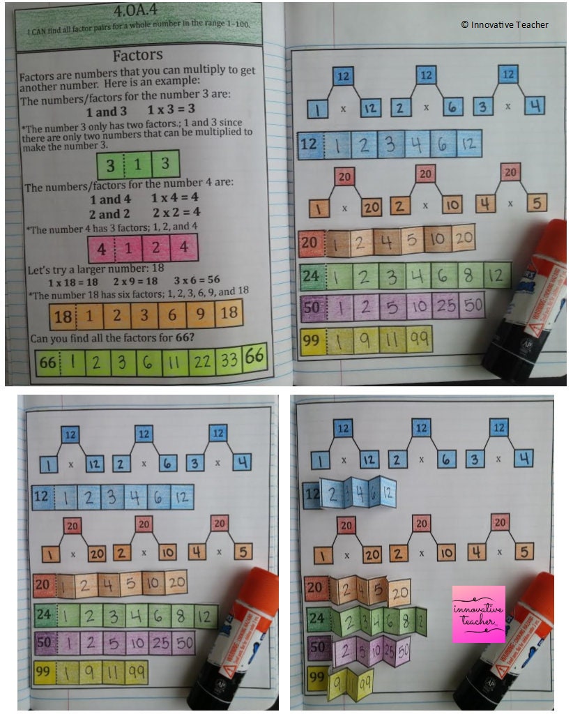 Interactive Math Notebook Gr 4 - Operations & Algebraic Thinking | CCSS ...