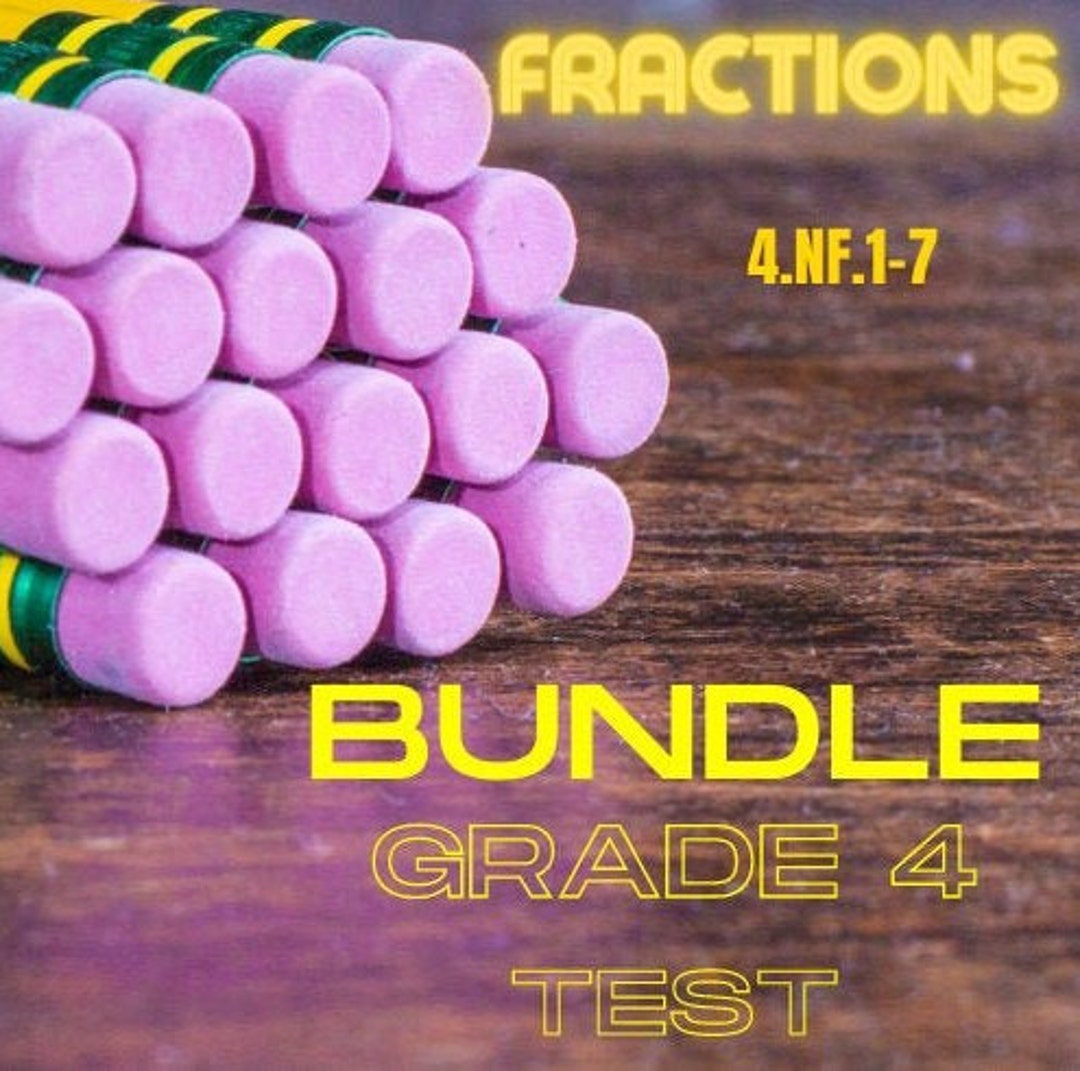 Fractions Assessment BUNDLE Grade 4 (4.NF.1-7) - Etsy