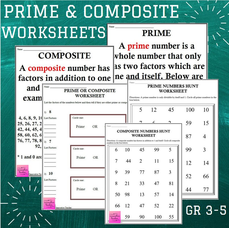 Prime and Composite Math BUNDLE (classroom Decor) - Etsy