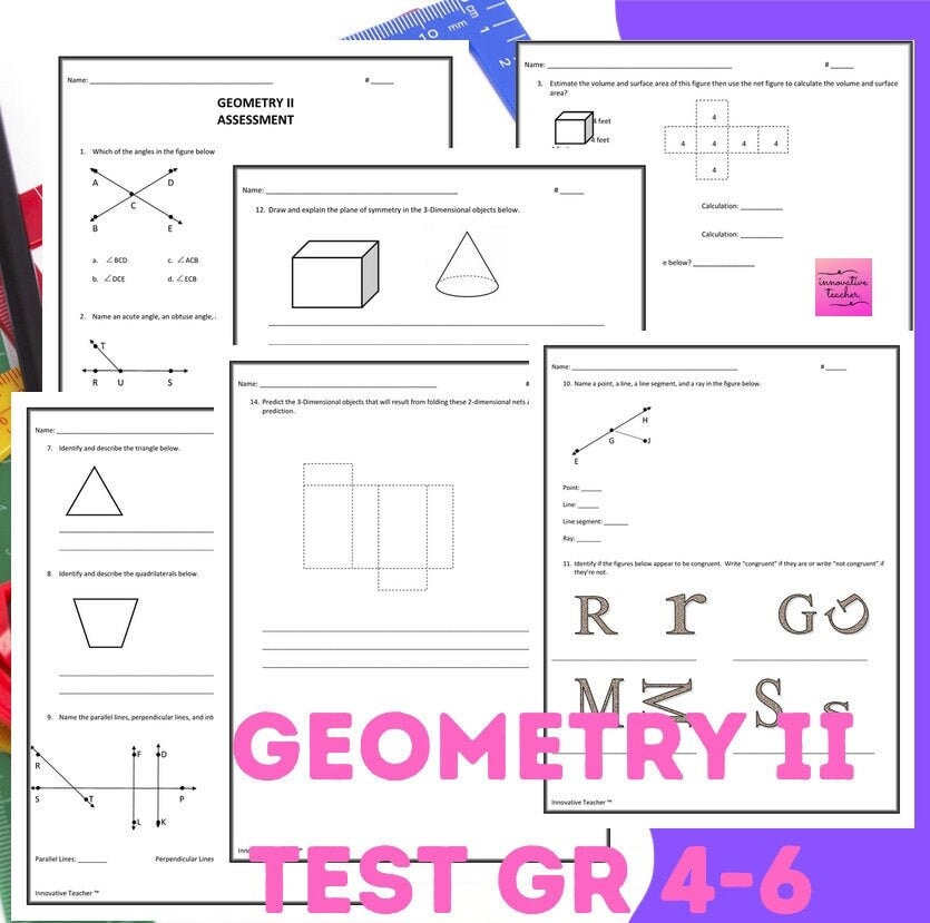 Geometry II Math Assessment - Etsy