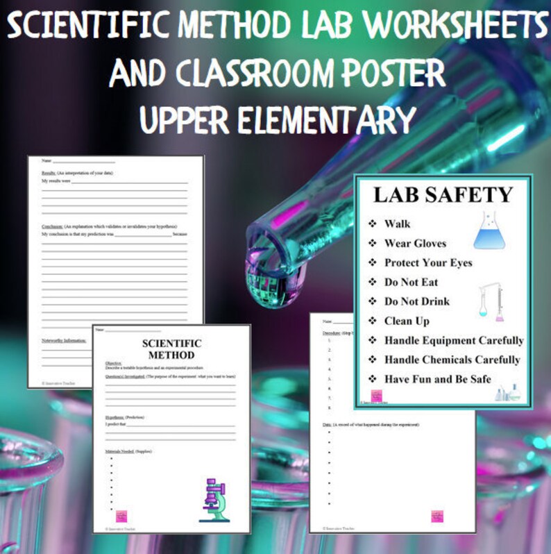Scientific Method Lab Worksheets & Classroom Poster Upper - Etsy