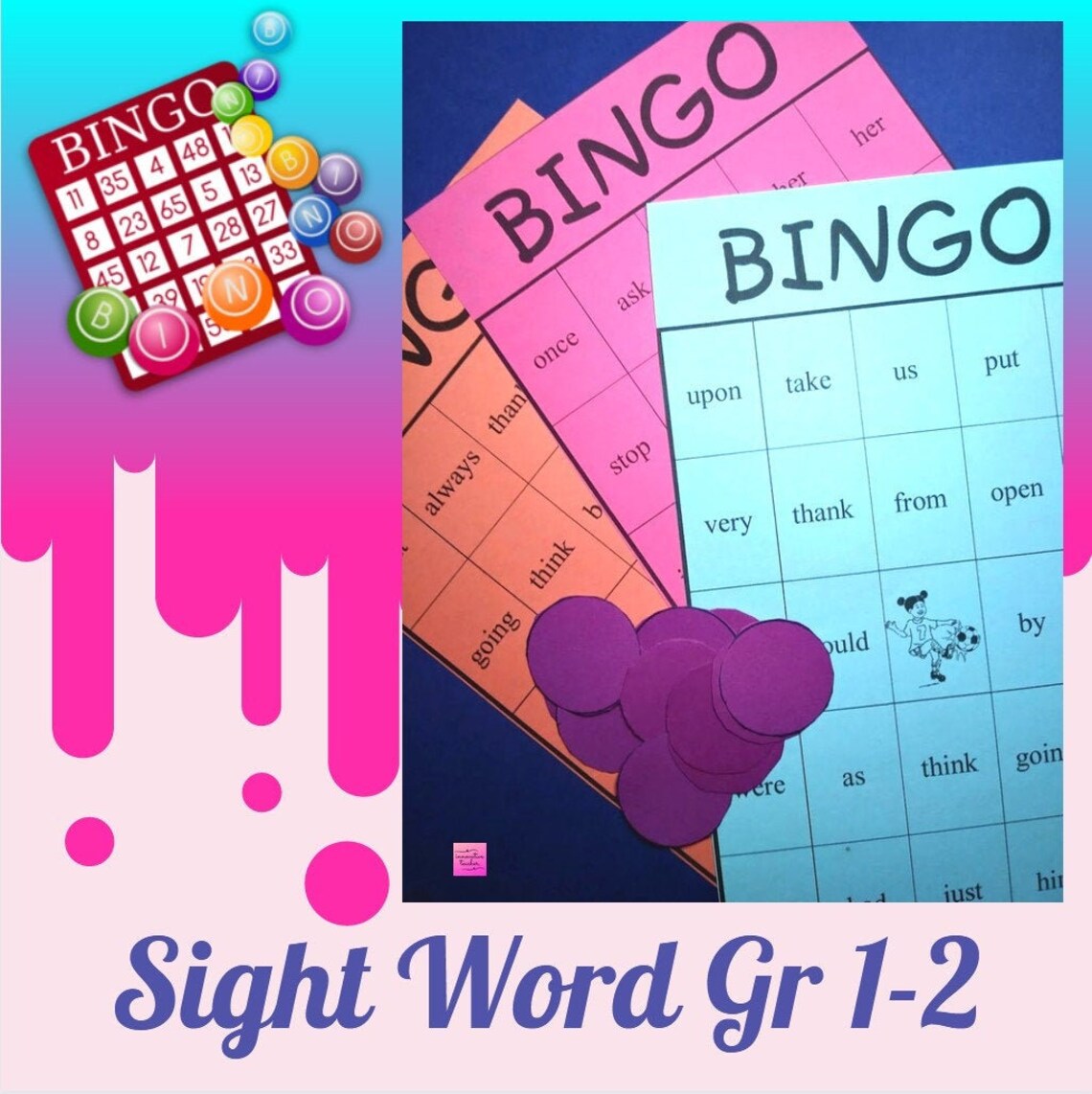 Sight Word Bingo Game Grades 1-2 - Etsy