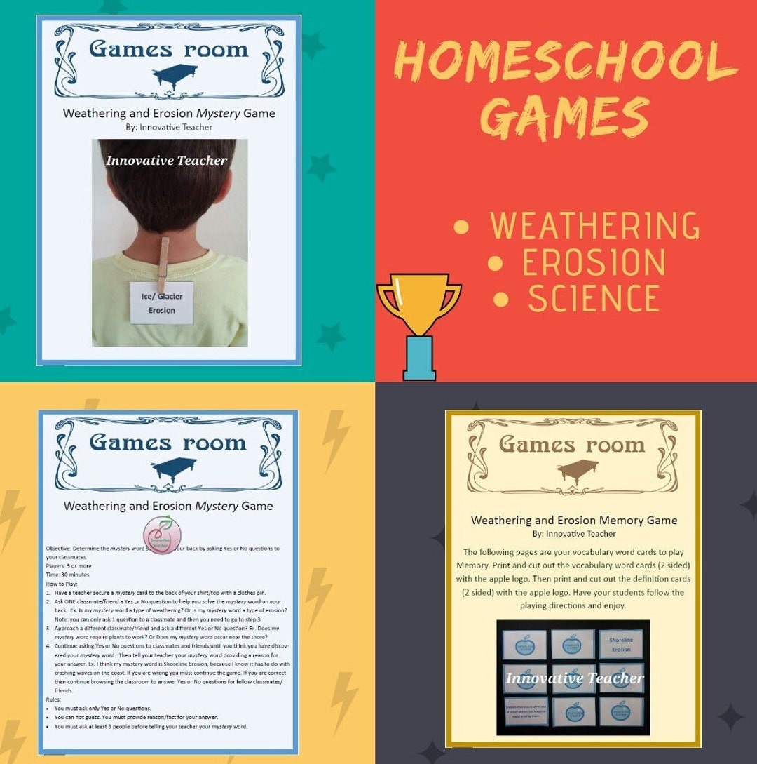 Weathering and Erosion Science Games - Etsy
