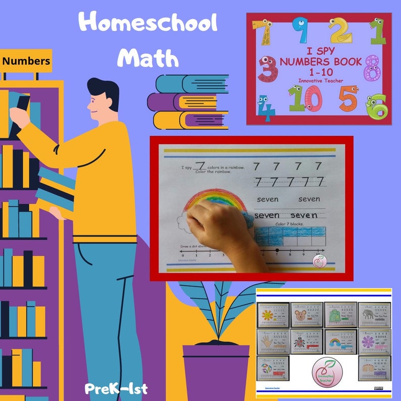 Numbers 1-10 Math Book Prek-1 - Etsy