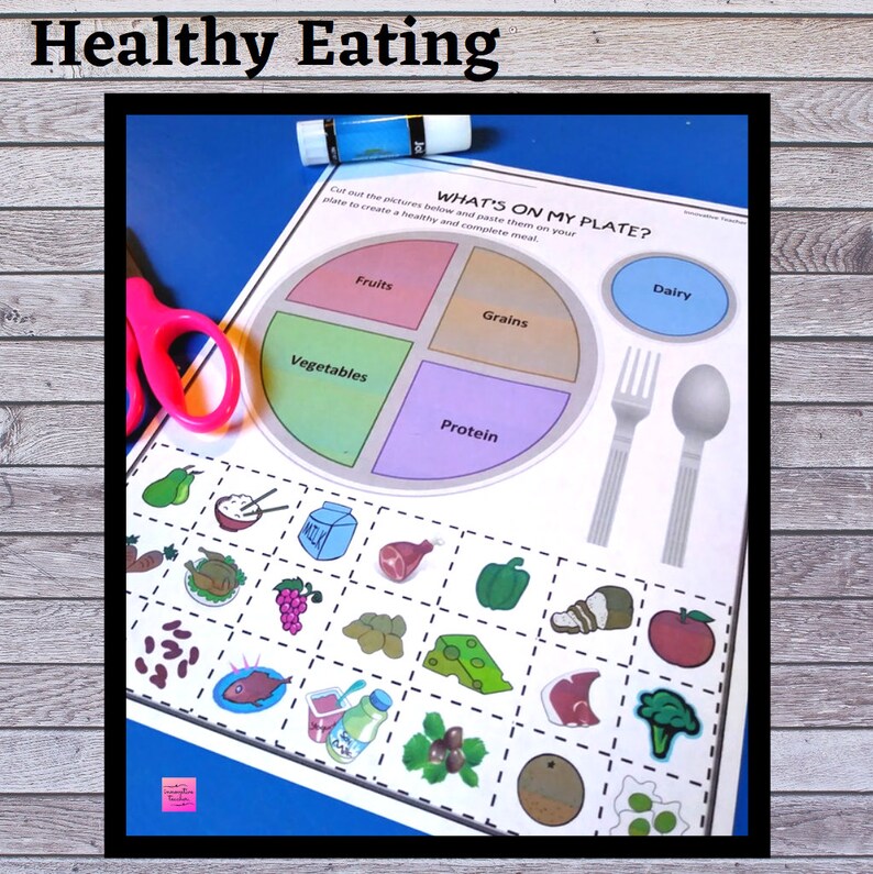 Nutritional Health Worksheets - What's on My Plate? - Etsy