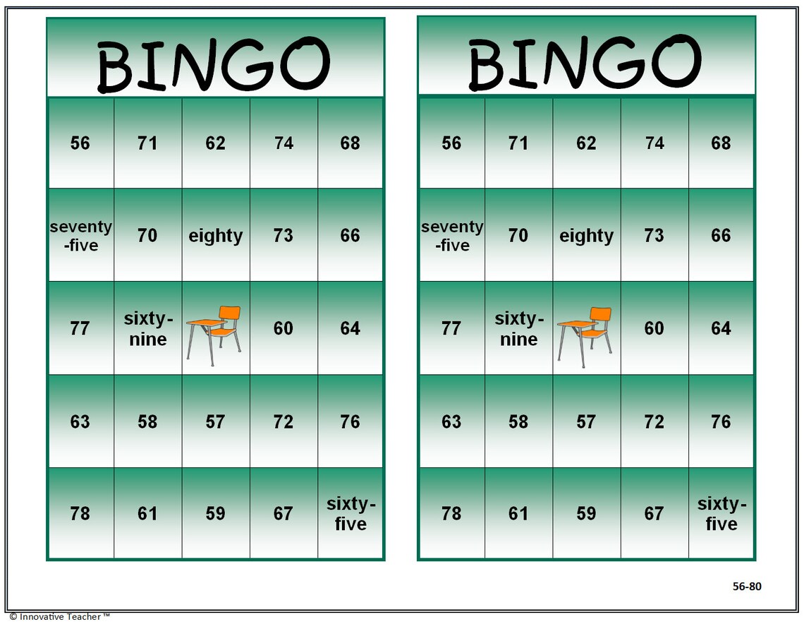 Numbers Bingo Game 0-110 - Etsy