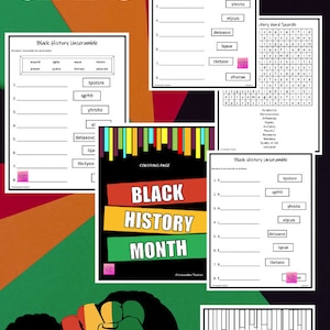 Black History Month Printable Worksheets - Etsy