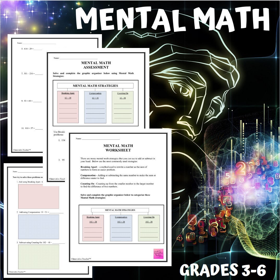 Mental Math Duo Assessment and Worksheet - Etsy