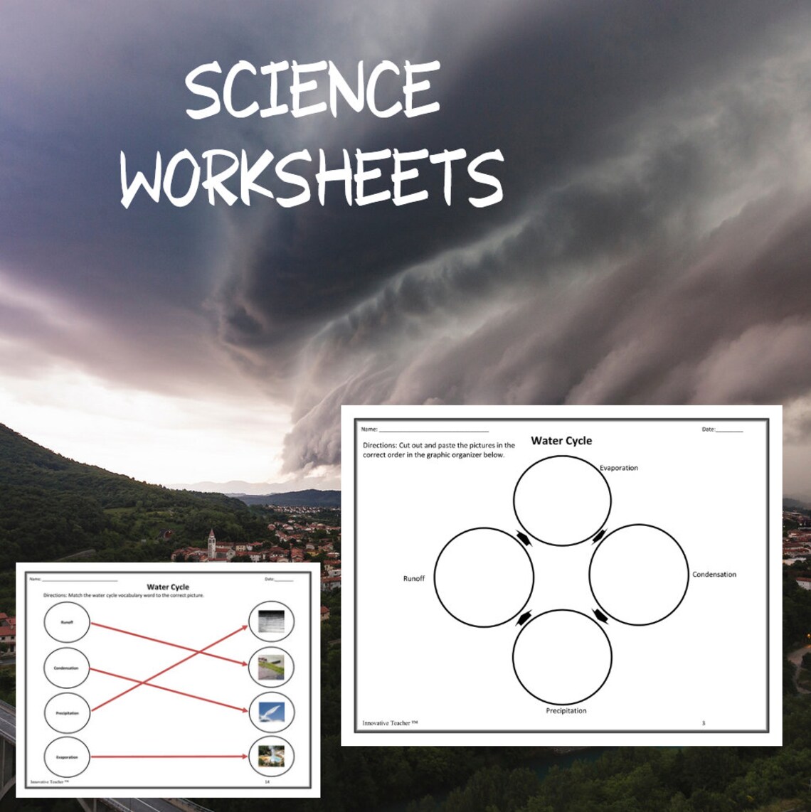 Water Cycle Science Worksheets - Etsy
