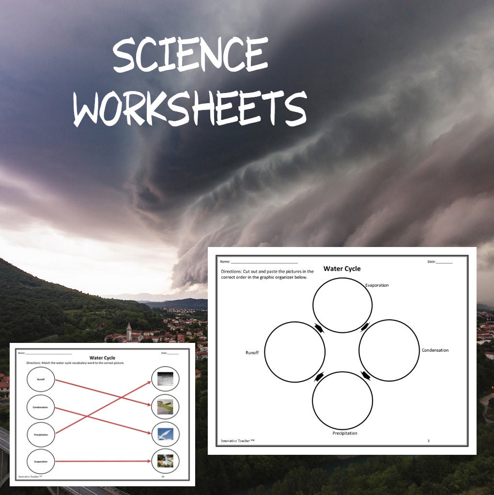 Water Cycle Science Worksheets - Etsy