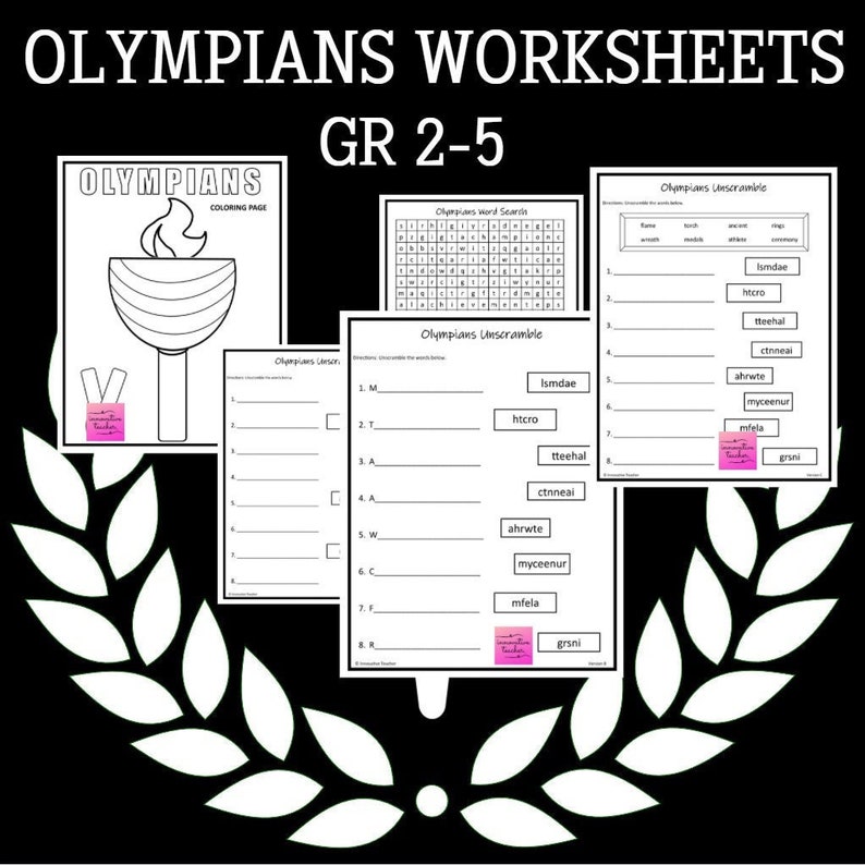Olympians Worksheets | Etsy