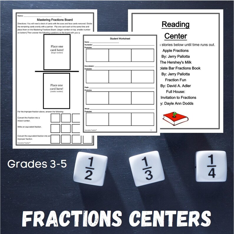 Fractions | Math Centers - Etsy