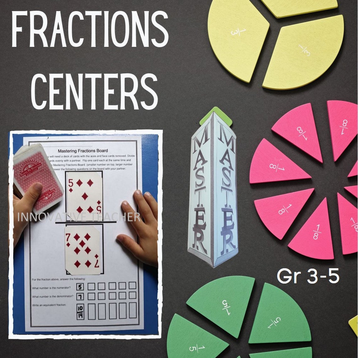 Fractions Math Centers - Etsy