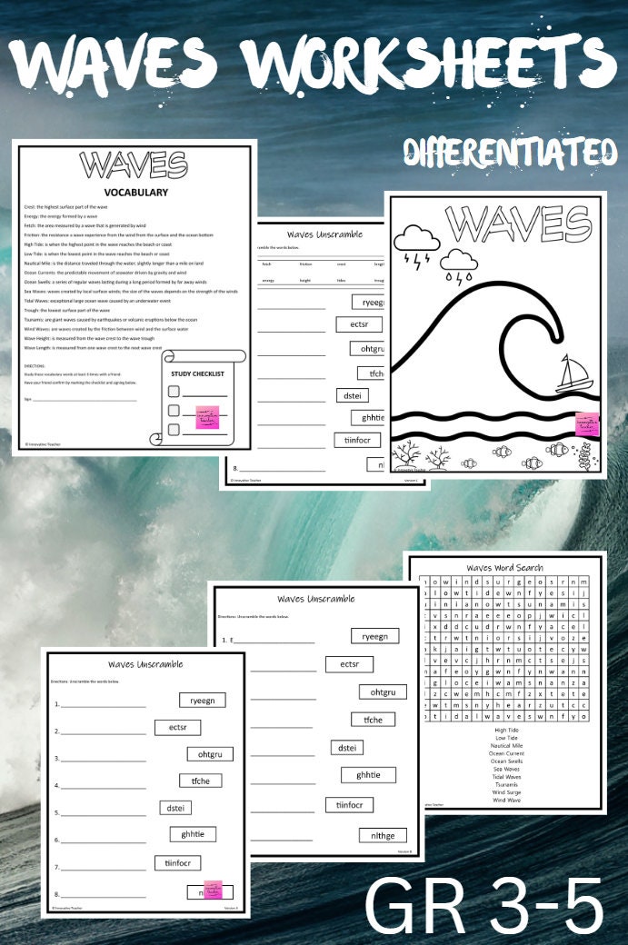 Waves Worksheets | Upper Elementary Science - Etsy