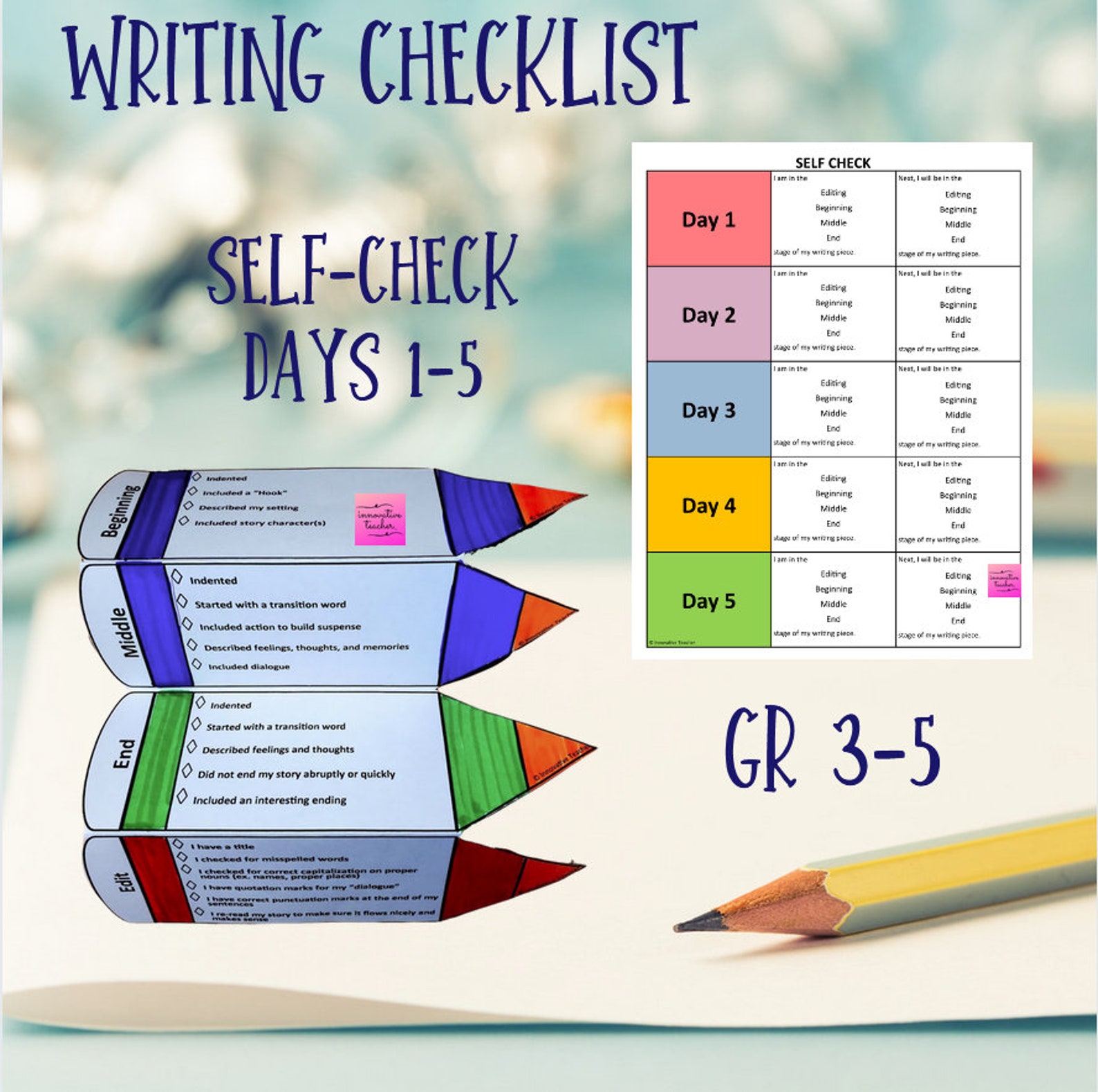 Writing Checklist - Process and Stages - Etsy