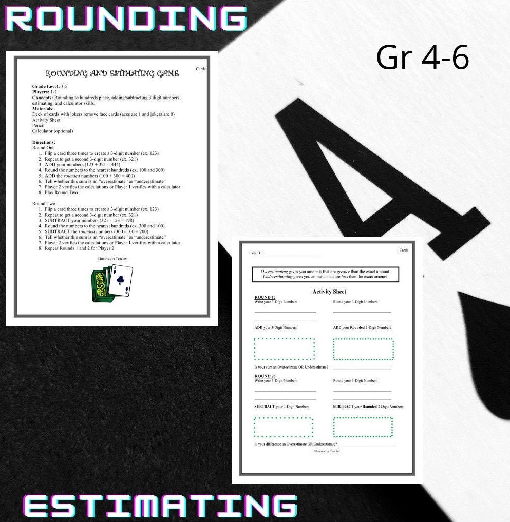 Rounding and Estimating Math Game - Etsy