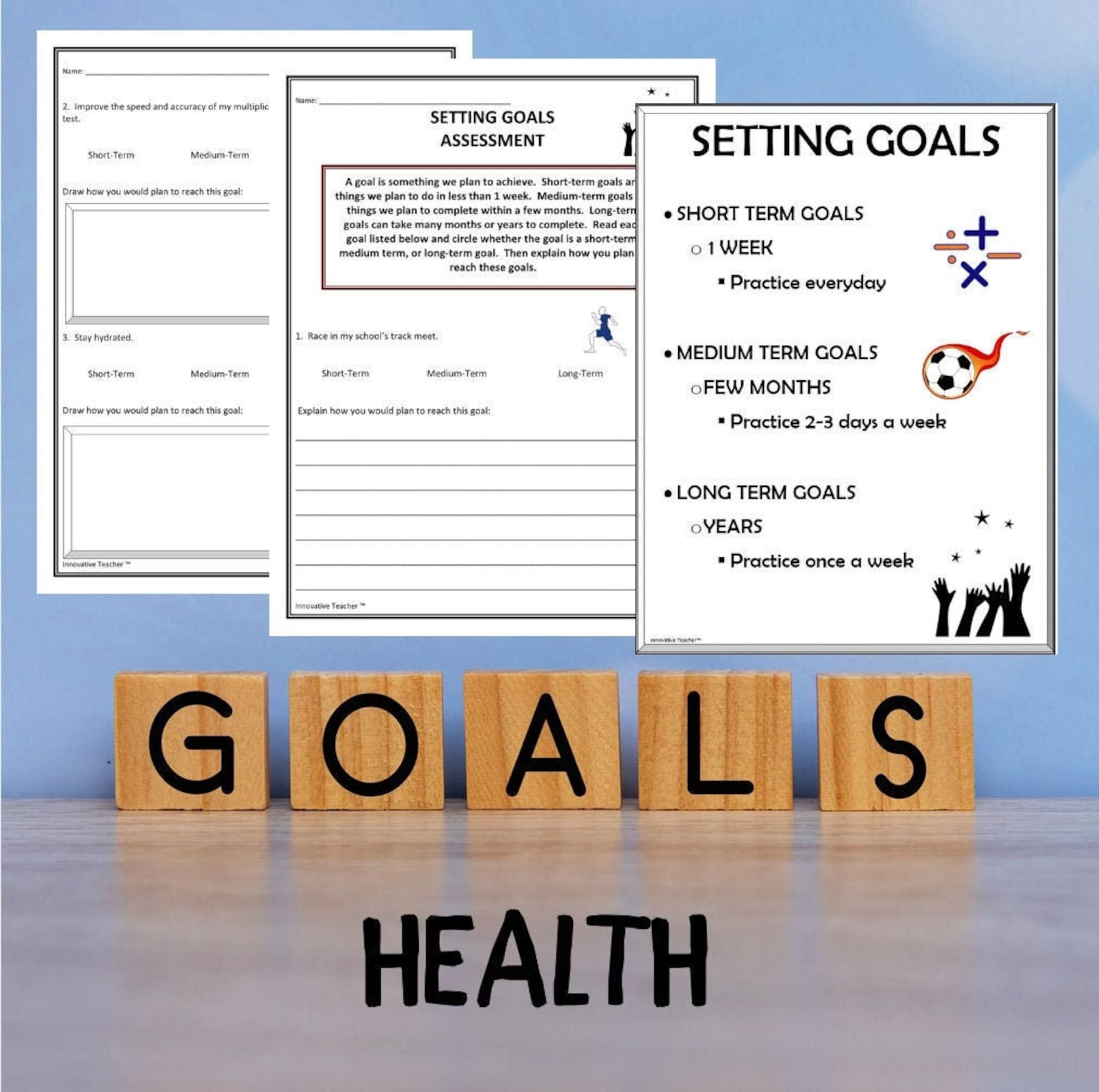 Health-setting Goals Assessment & Classroom Poster - Etsy