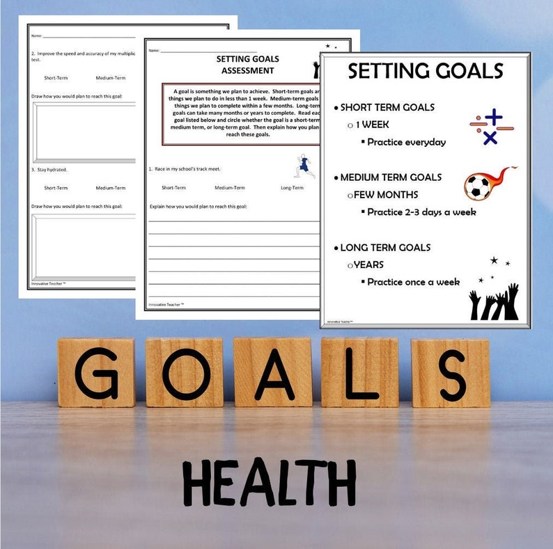 Health-setting Goals Assessment & Classroom Poster - Etsy
