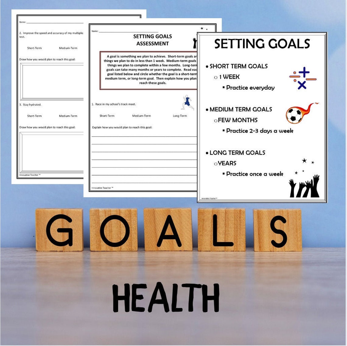 Health-setting Goals Assessment & Classroom Poster - Etsy
