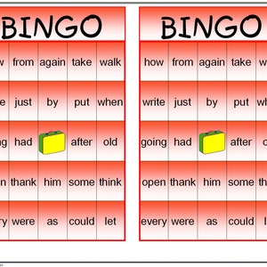 Sight Word Bingo Game Grades 1-2 - Etsy
