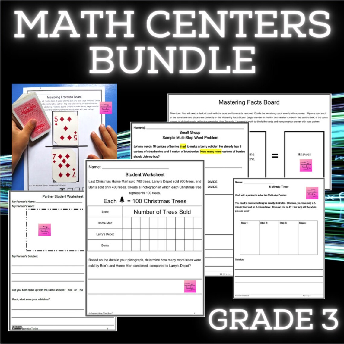 Grade 3 Math Centers BUNDLE - Etsy