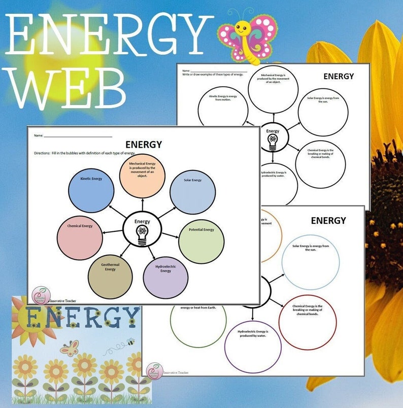 Energy Web Worksheet | Middle School Science - Etsy