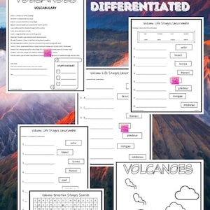 Volcano Stages Worksheets | Middle School Science - Etsy