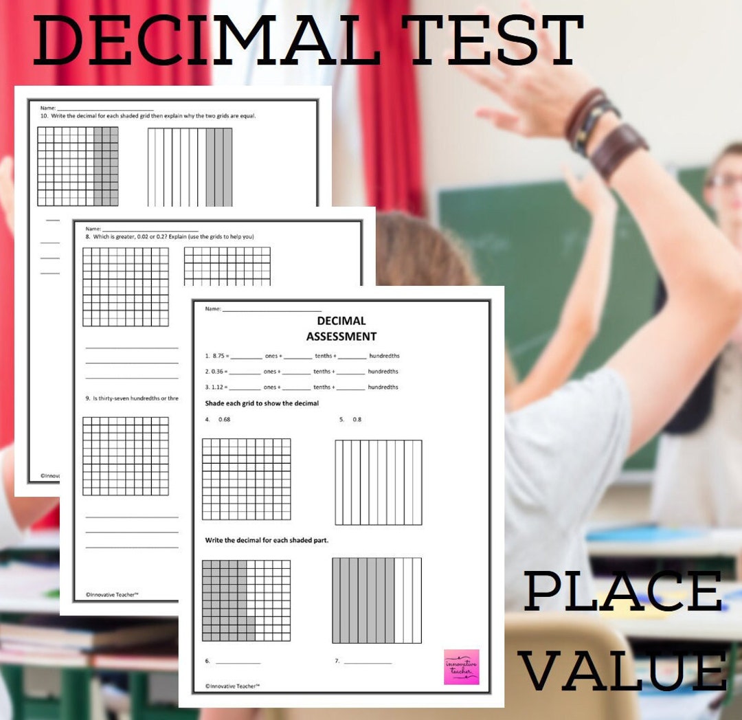 Decimal Place Value Math Assessment - Etsy