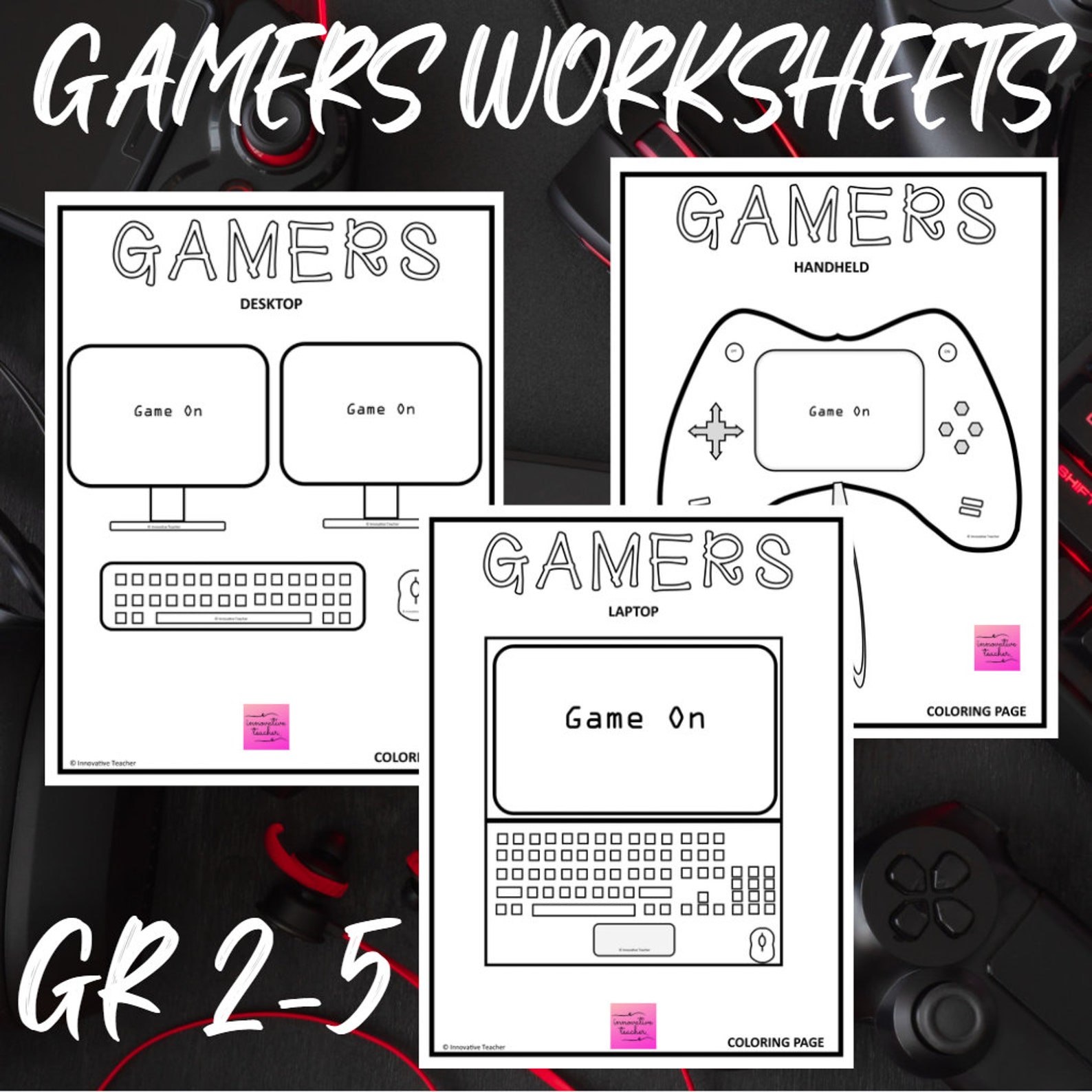 Gamers Worksheets NO PREP Emergency Sub Plans Gr 2-5 - Etsy