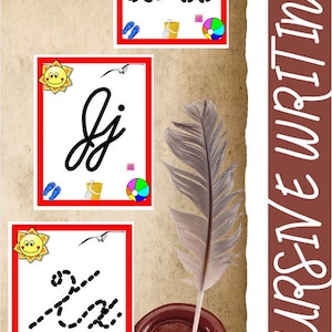 Cursive Letters Wall Classroom Decor & Worksheets | Beach Themed - Etsy