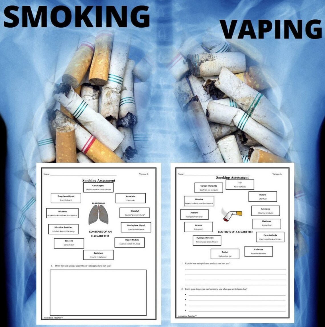 Health-smoking and Vaping Assessment & Classroom Poster - Etsy