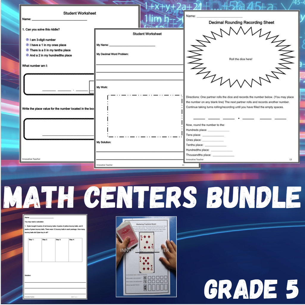 Grade 5 Math Centers BUNDLE - Etsy