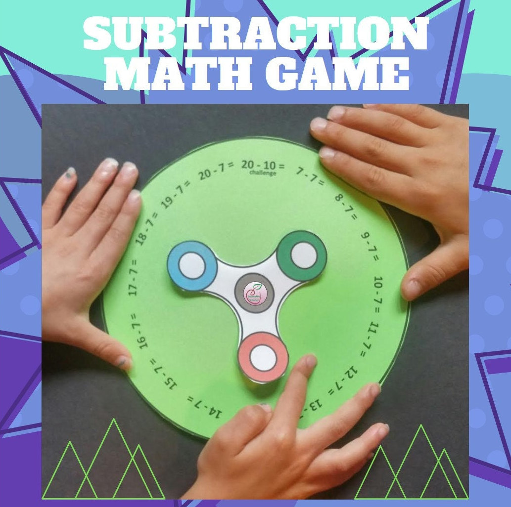 Subtraction Spinner Math Game - Etsy