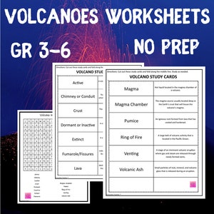 Volcanoes NO PREP Science Worksheets - Etsy