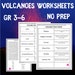 Volcanoes NO PREP Science Worksheets - Etsy