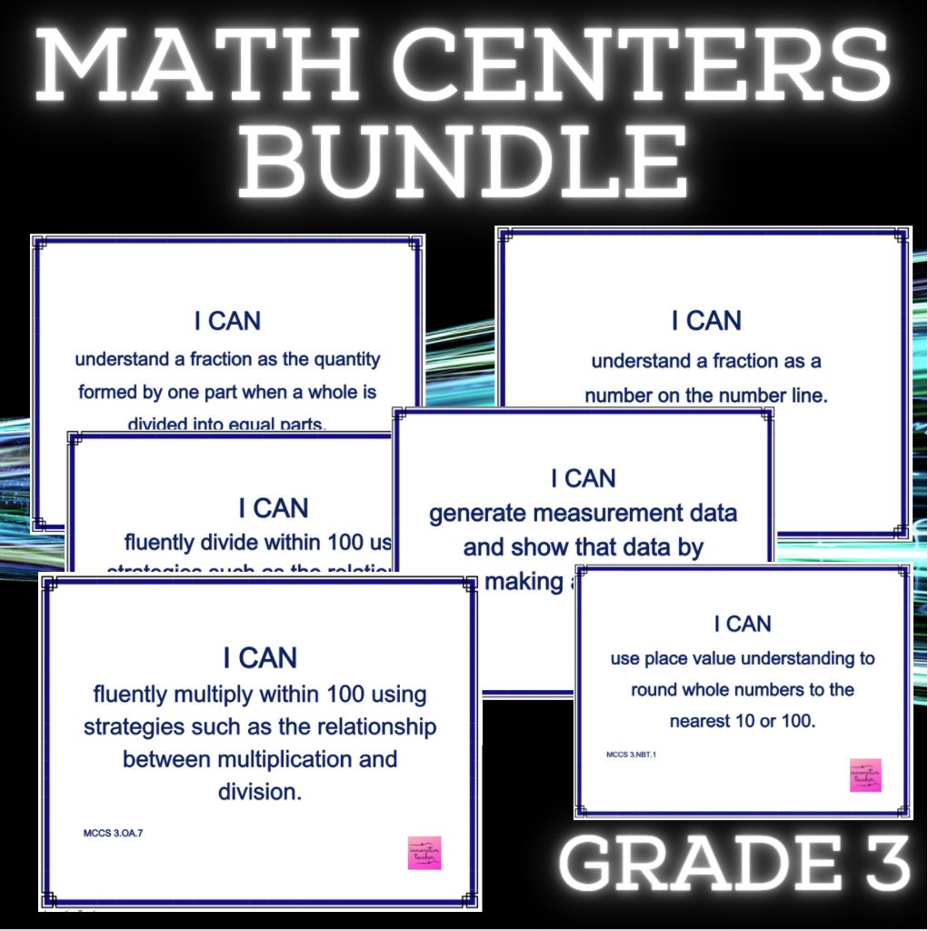 Grade 3 Math Centers BUNDLE - Etsy