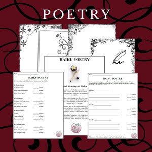 Haiku Poetry Worksheets and Writing Frames - Etsy
