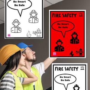 Fire Safety Posters & Coloring Page - Etsy