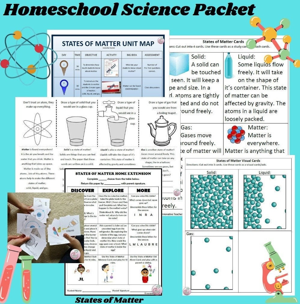 States of Matter | Show, Book, Game, Test & Home Extension - Etsy