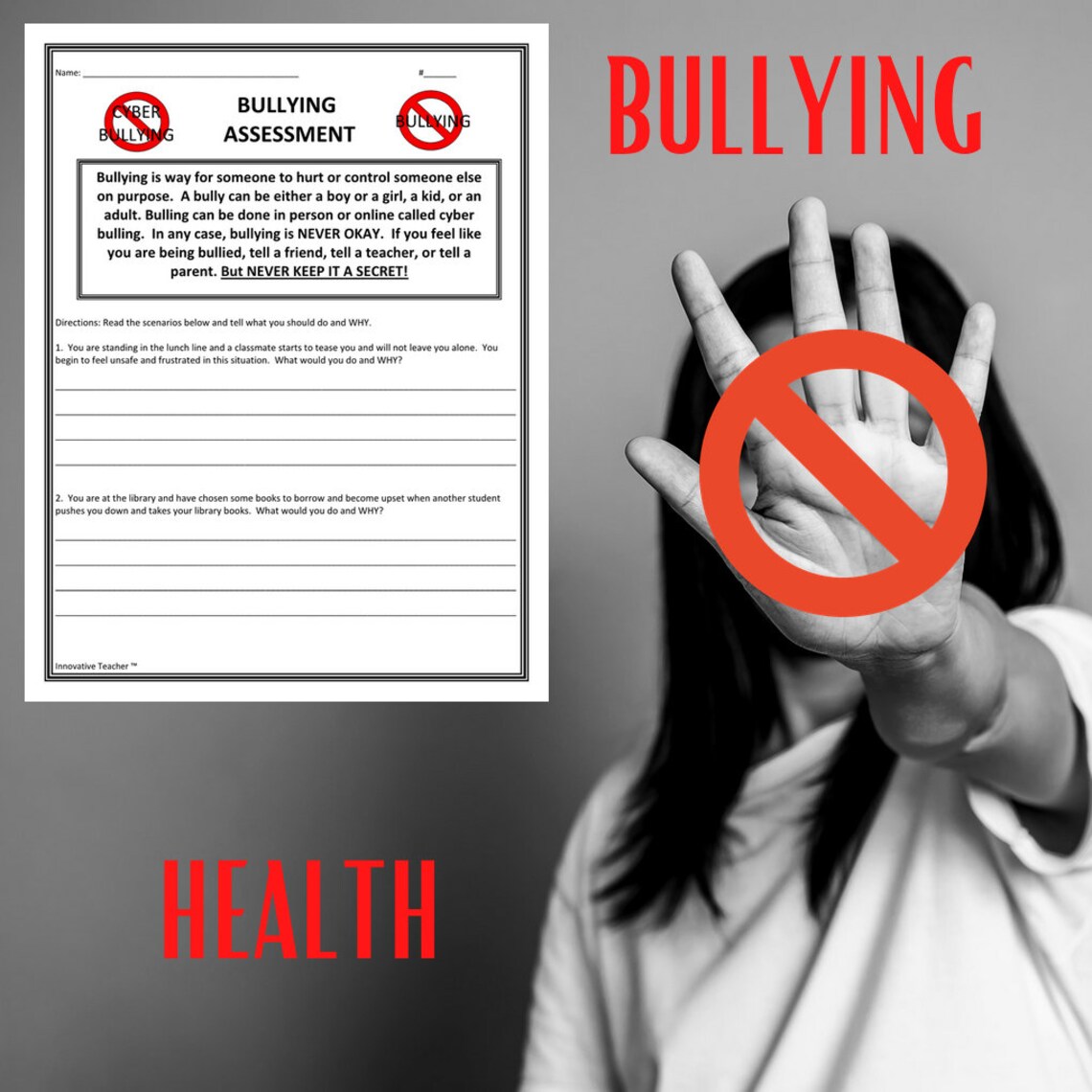 Health-bullying Assessment & Classroom Poster - Etsy