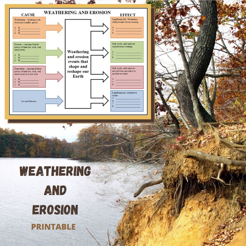 Weathering and Erosion Science Graphic Organizer - Etsy